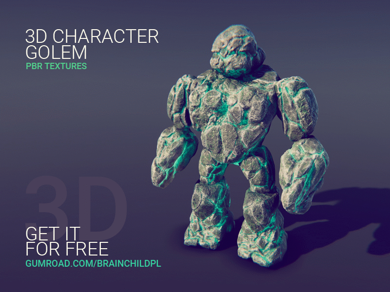 3d Golem (Game-Ready, LODs, PBR textures) - .fbx, .blend, .unity by ...