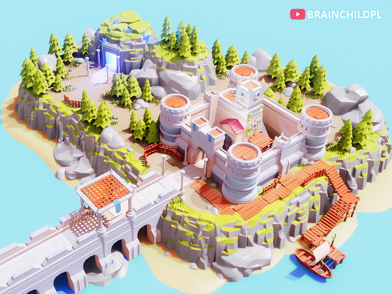 [Work in Progress] Low Poly CASTLE Blender 2.90 | 3d ART by Rafał ...