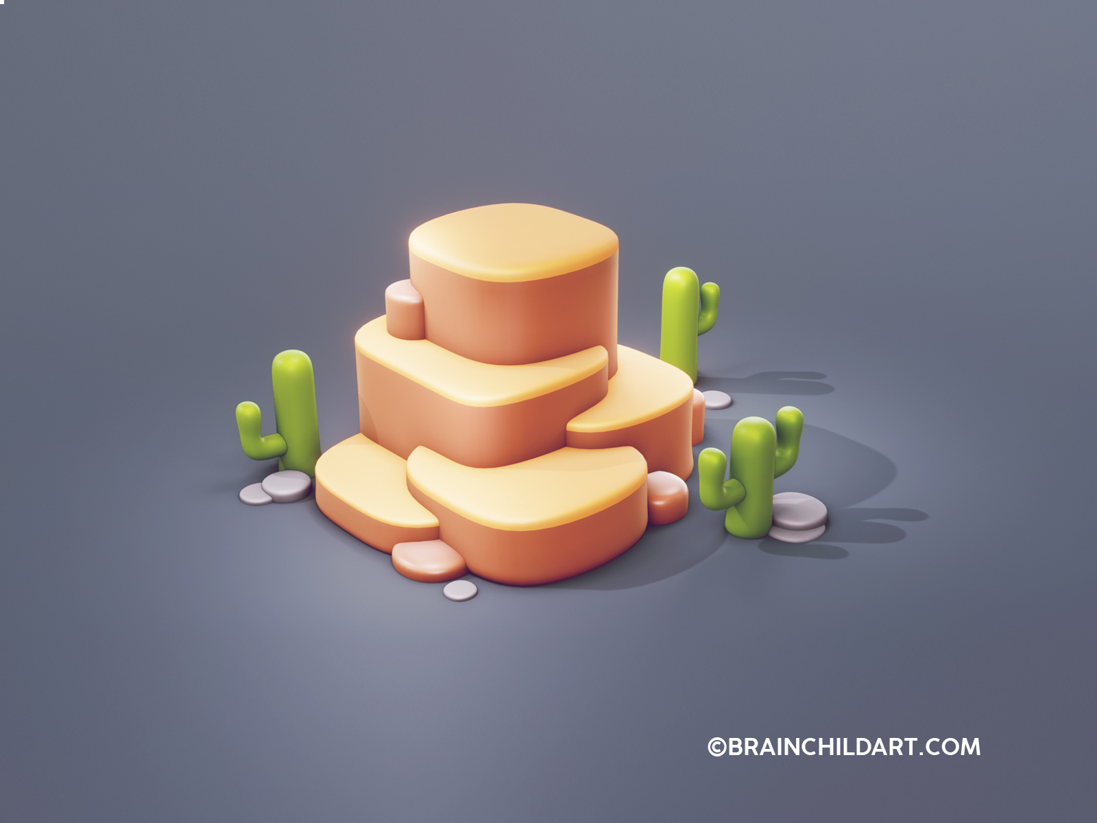 Stylised Clean Desert Asset Modeling in Blender 3d Art by Rafał ...