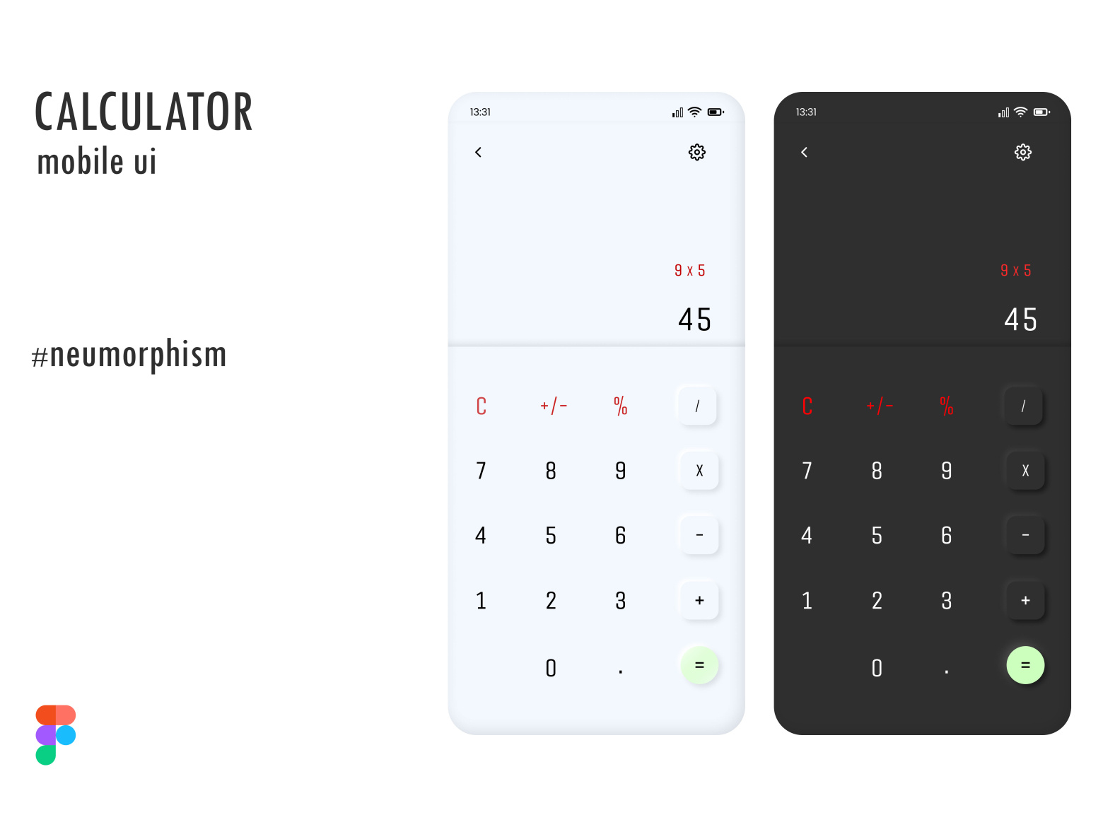 Calculator mobile app UI by Sathish on Dribbble