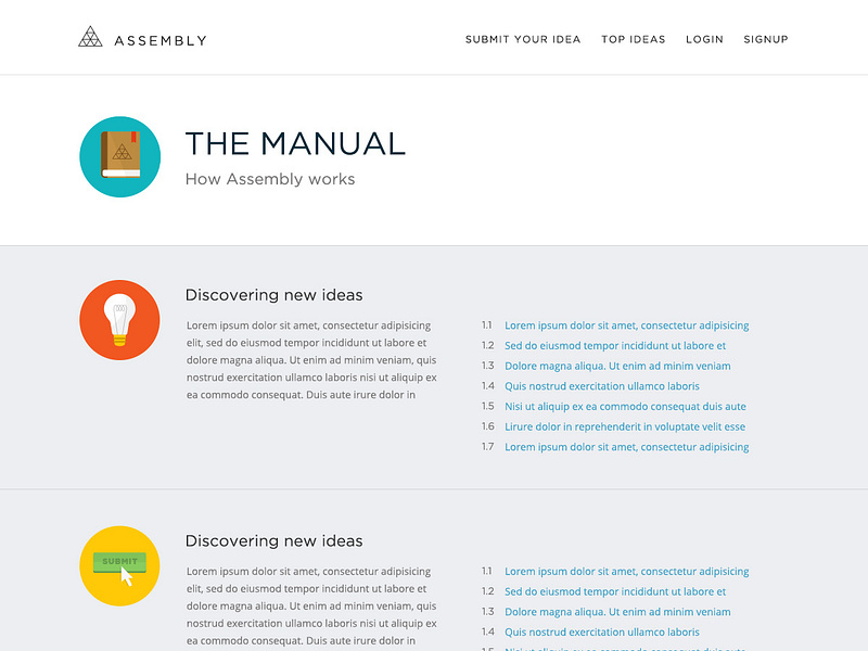 Assembly Pages by Oli Lisher on Dribbble
