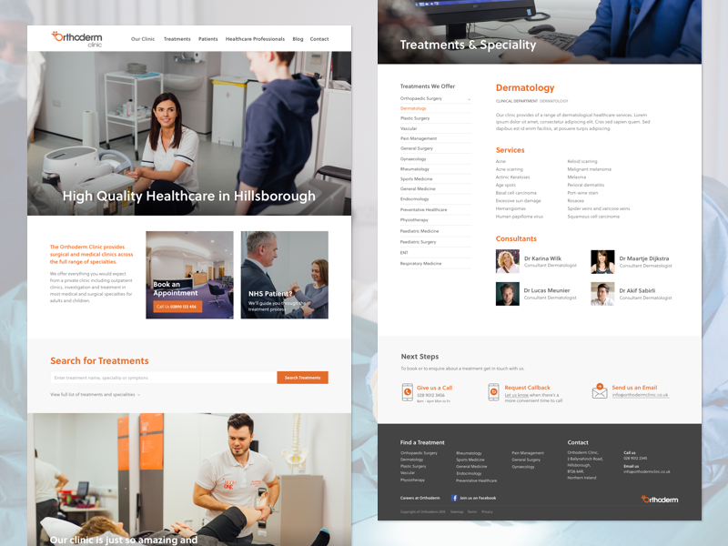 Orthoderm Clinic Website by Melissa Keizer on Dribbble