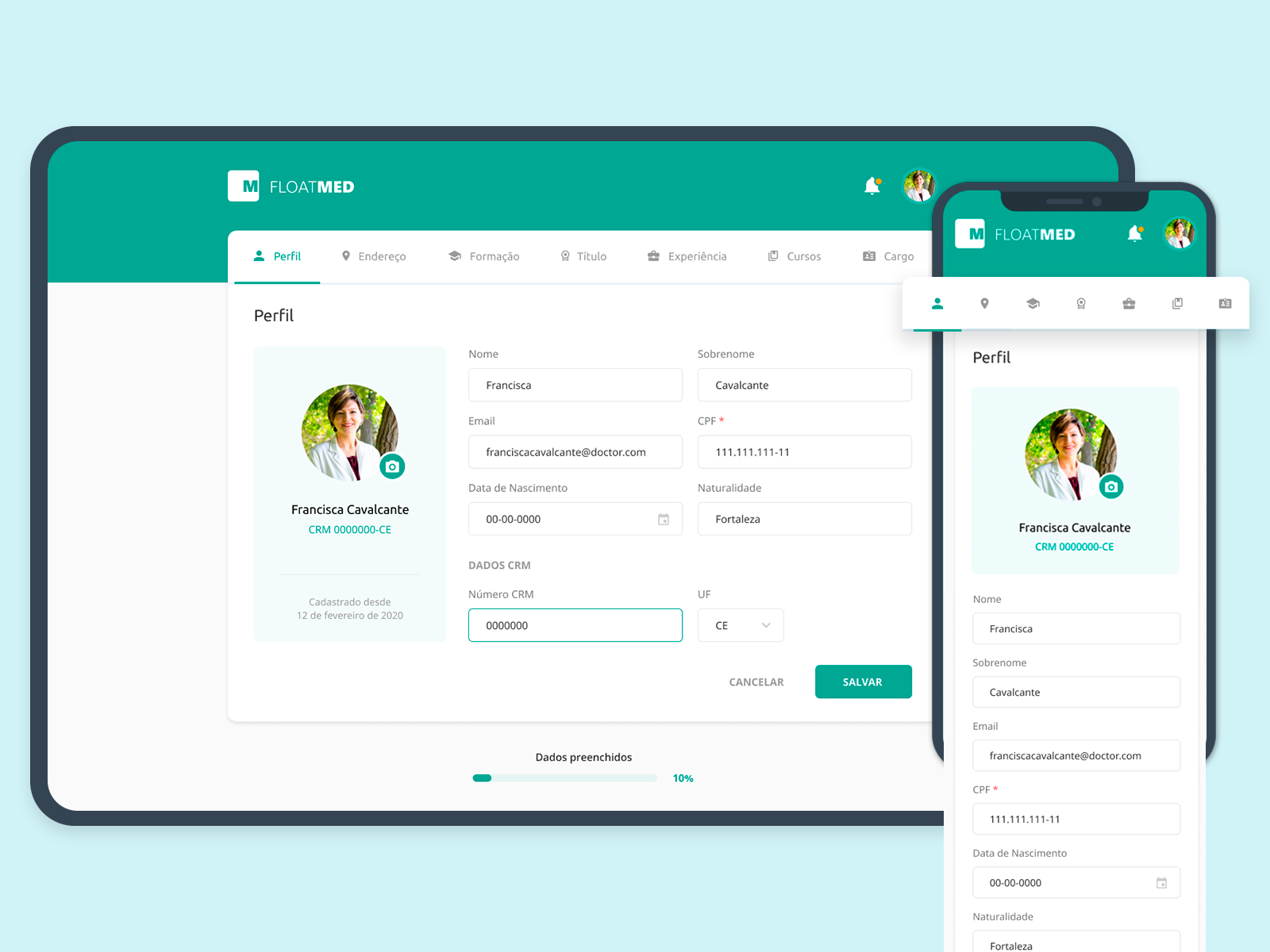 Medical Profile Form UI by Yohana Almeida on Dribbble