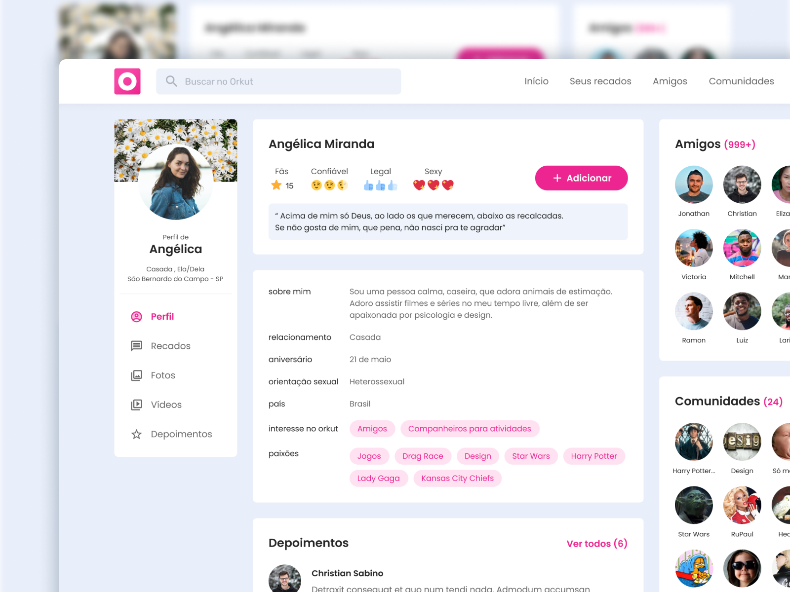 Orkut Redesign Concept by Yohana Almeida on Dribbble