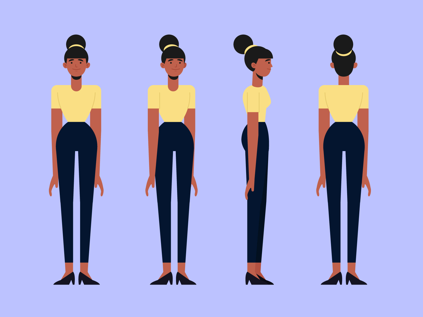 Cartoon woman character template by Jonathan Larenas on Dribbble