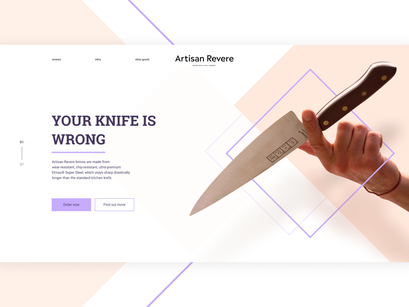 Knife selling website by Sam Tipikin on Dribbble