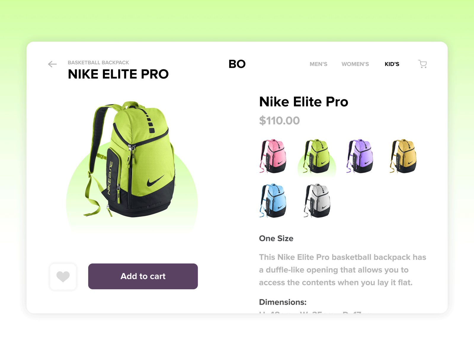Nike Bag UI APP by Sam Namdar on Dribbble