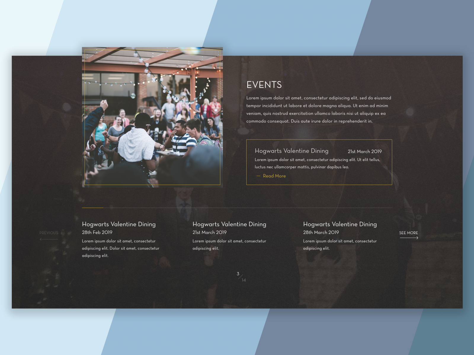 Event section ideas by Hay & Rice on Dribbble