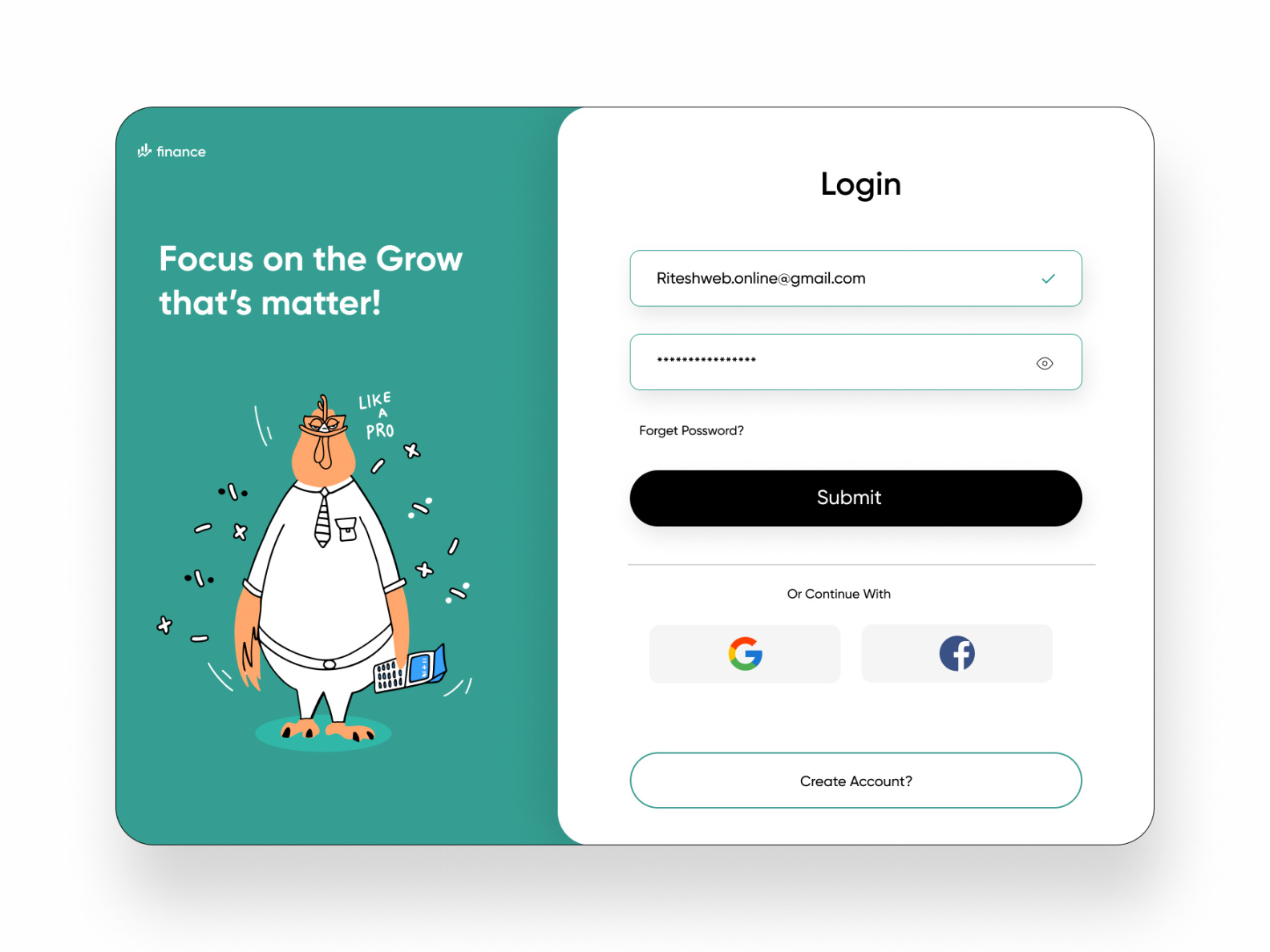 Login Ui by Ritesh on Dribbble