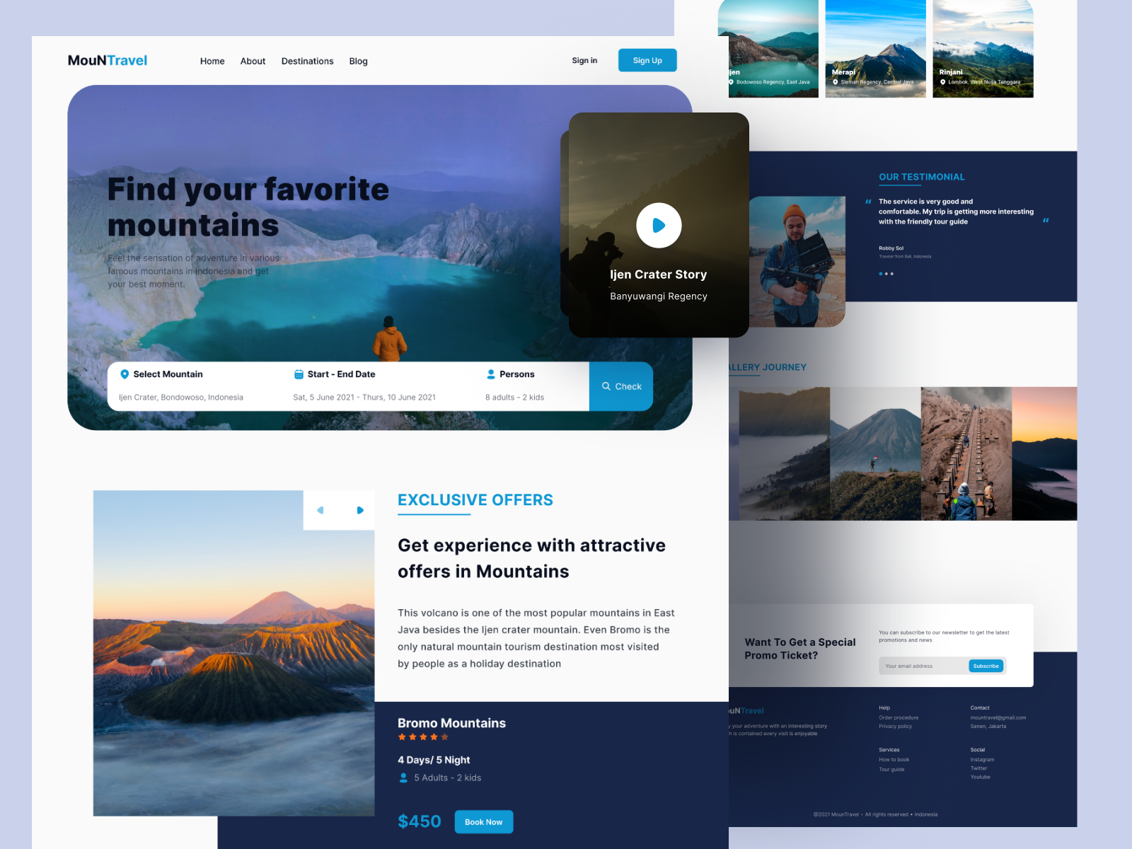 MounTravel - Landing Page Exploration by Moh Yusril Firmansyah🥷 on Dribbble