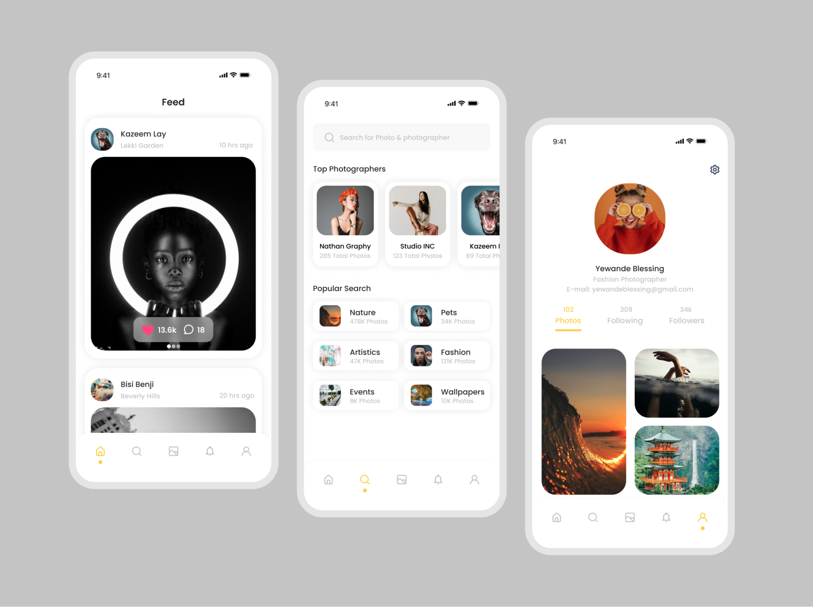 Photography Mobile App by Moses Obadeyi on Dribbble