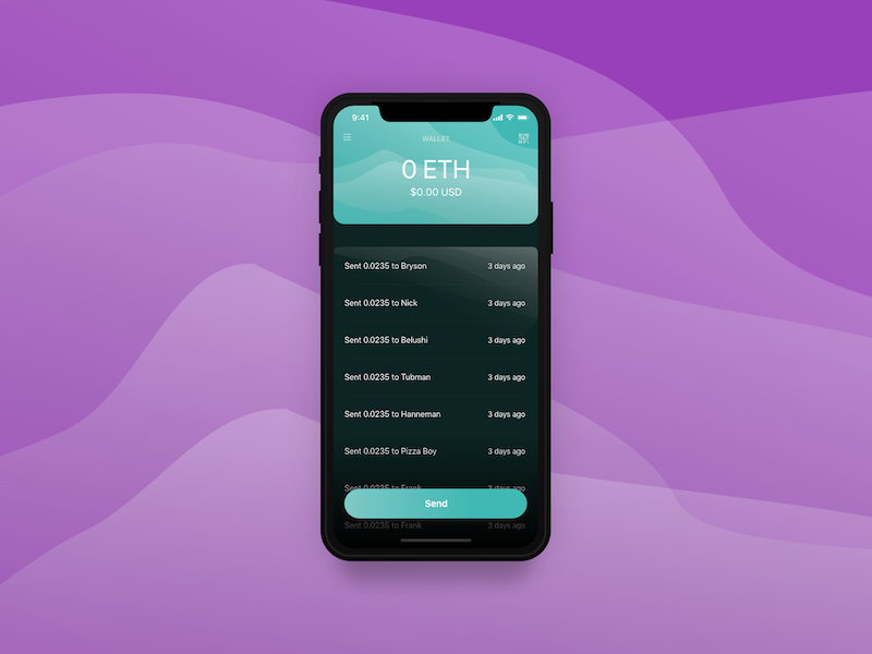 Mobile Eth Wallet Project by Elijah Murray on Dribbble