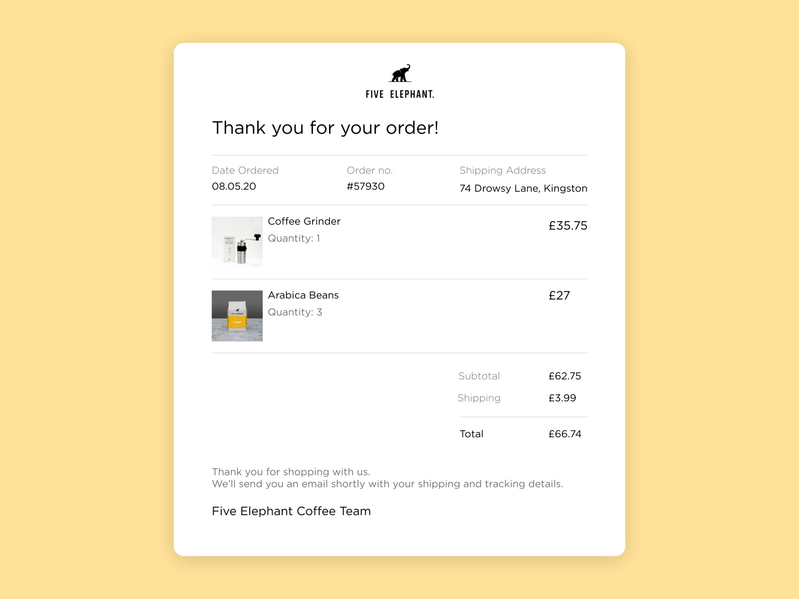 Daily UI 017 Order Receipt by Maria S on Dribbble