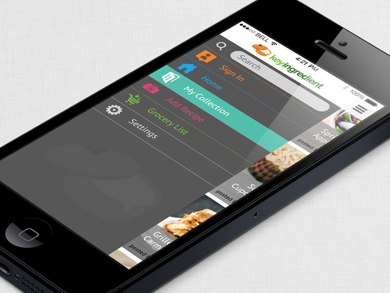 Key Ingredient - iOS App Menu by Ty Tyner on Dribbble