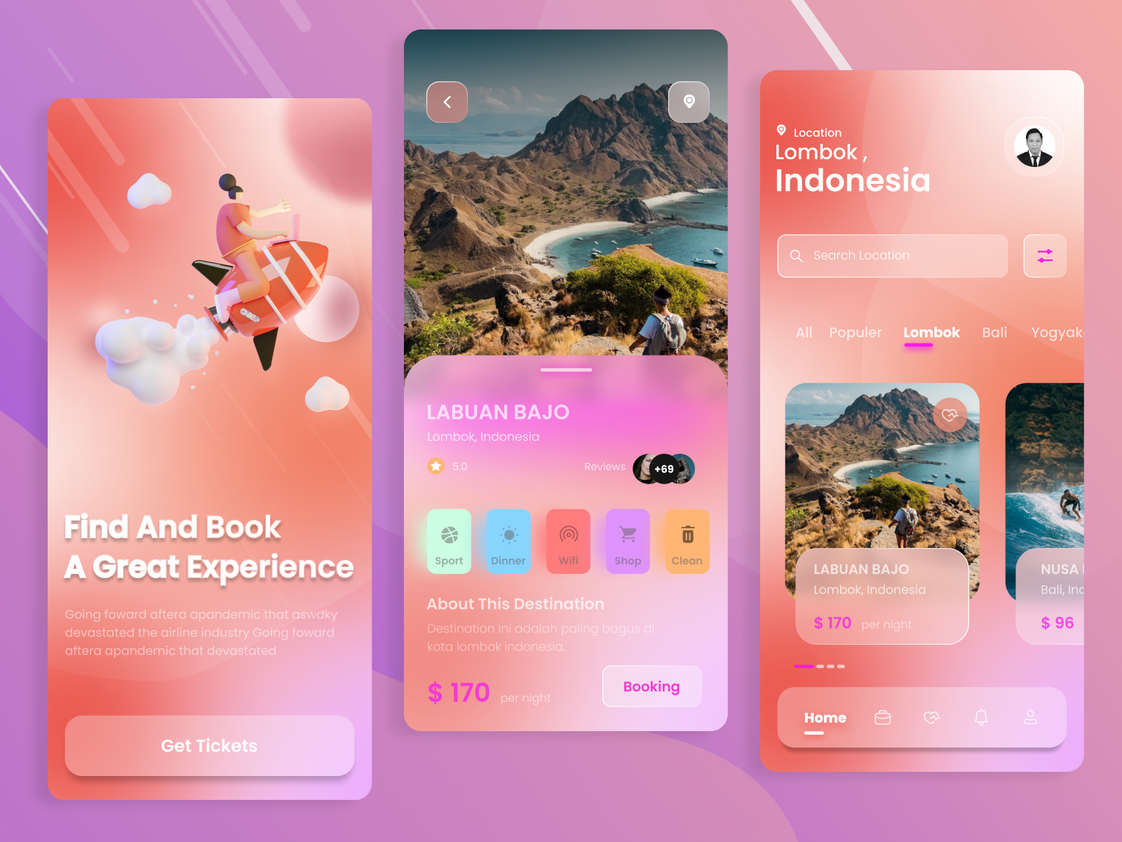 App Mobile Travel by Nurkholis | UI Design on Dribbble