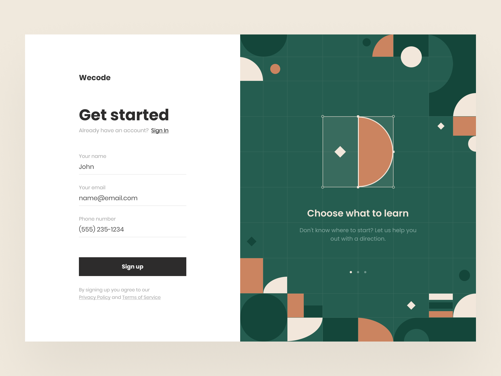 Wecode: Sign up by Daniella for heartbeat on Dribbble