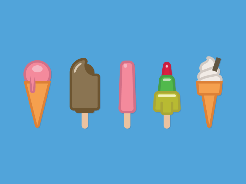 Ice Cream Line-up by Max Scott-Slade on Dribbble