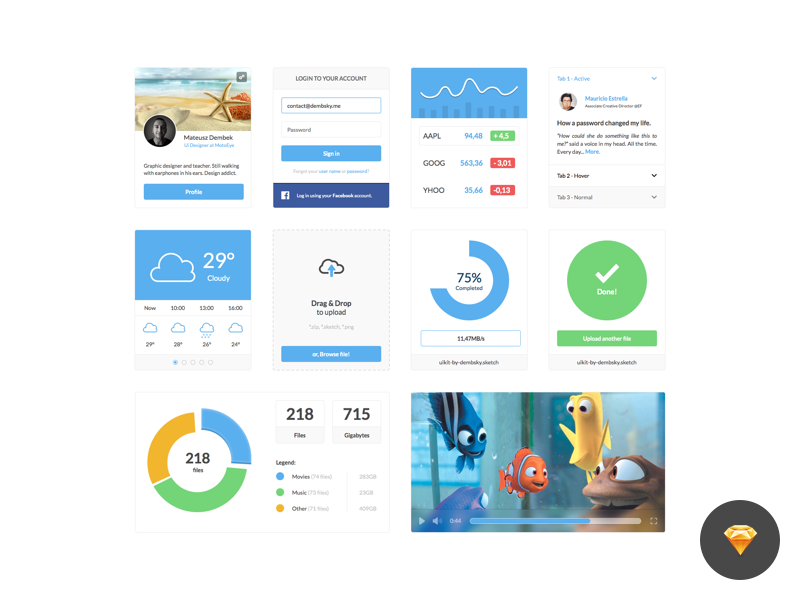 Clean UI Kit by Mateusz Dembek on Dribbble