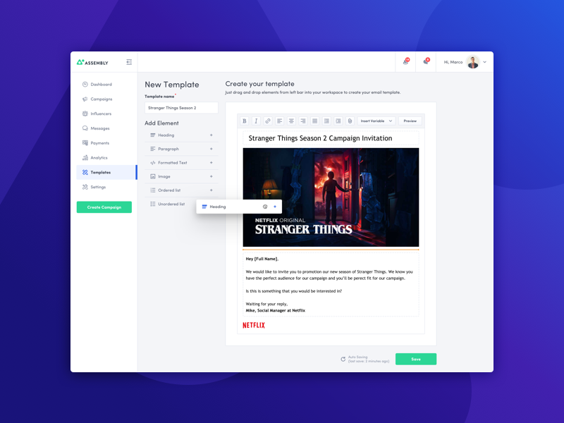 Email Template Creator by Mateusz Dembek on Dribbble