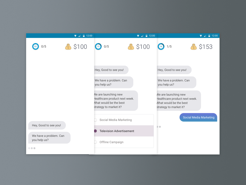 Chat based Education Game UI by Jay Mistry on Dribbble