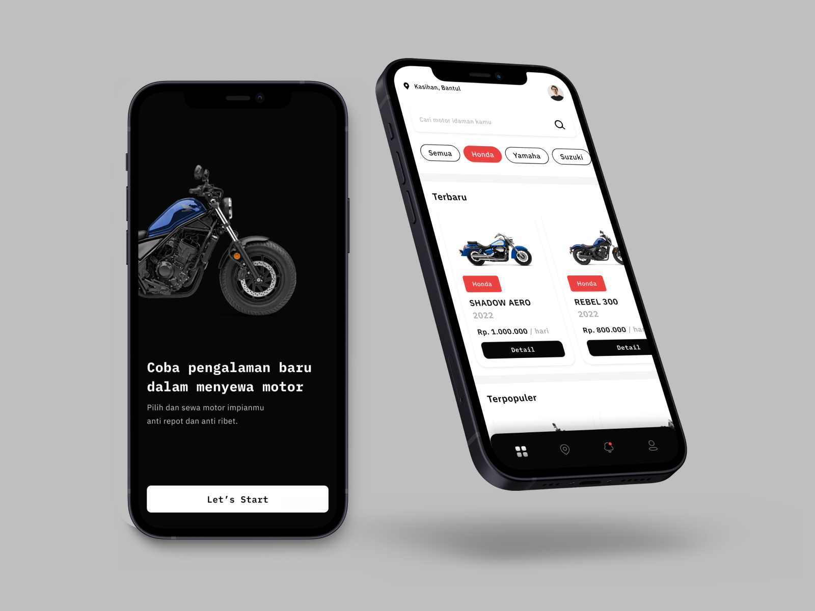 Motorcycle Rentals by Ahmad Zar Rinaldi on Dribbble