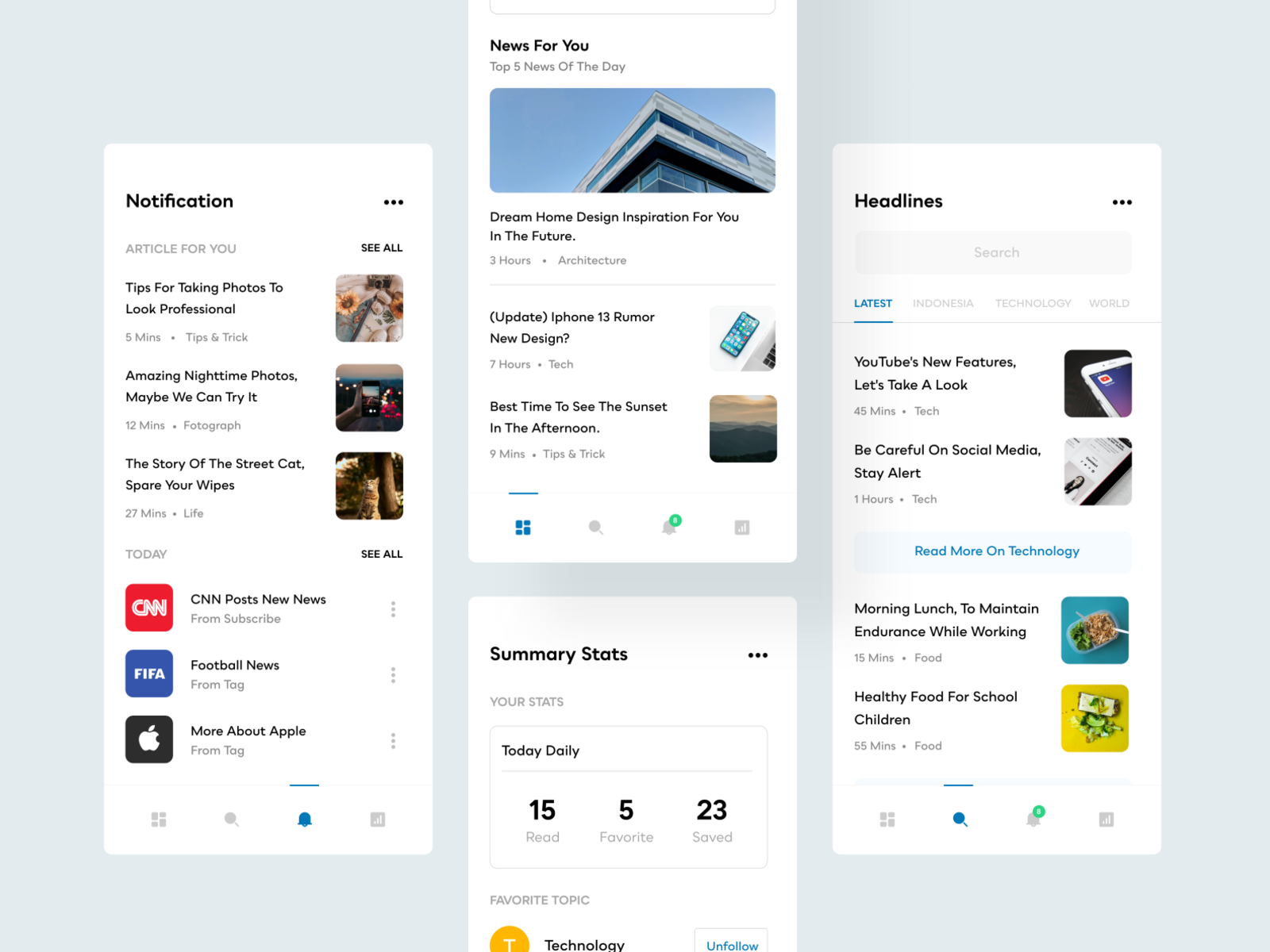 News - Mobile app by Luky Erdiand on Dribbble