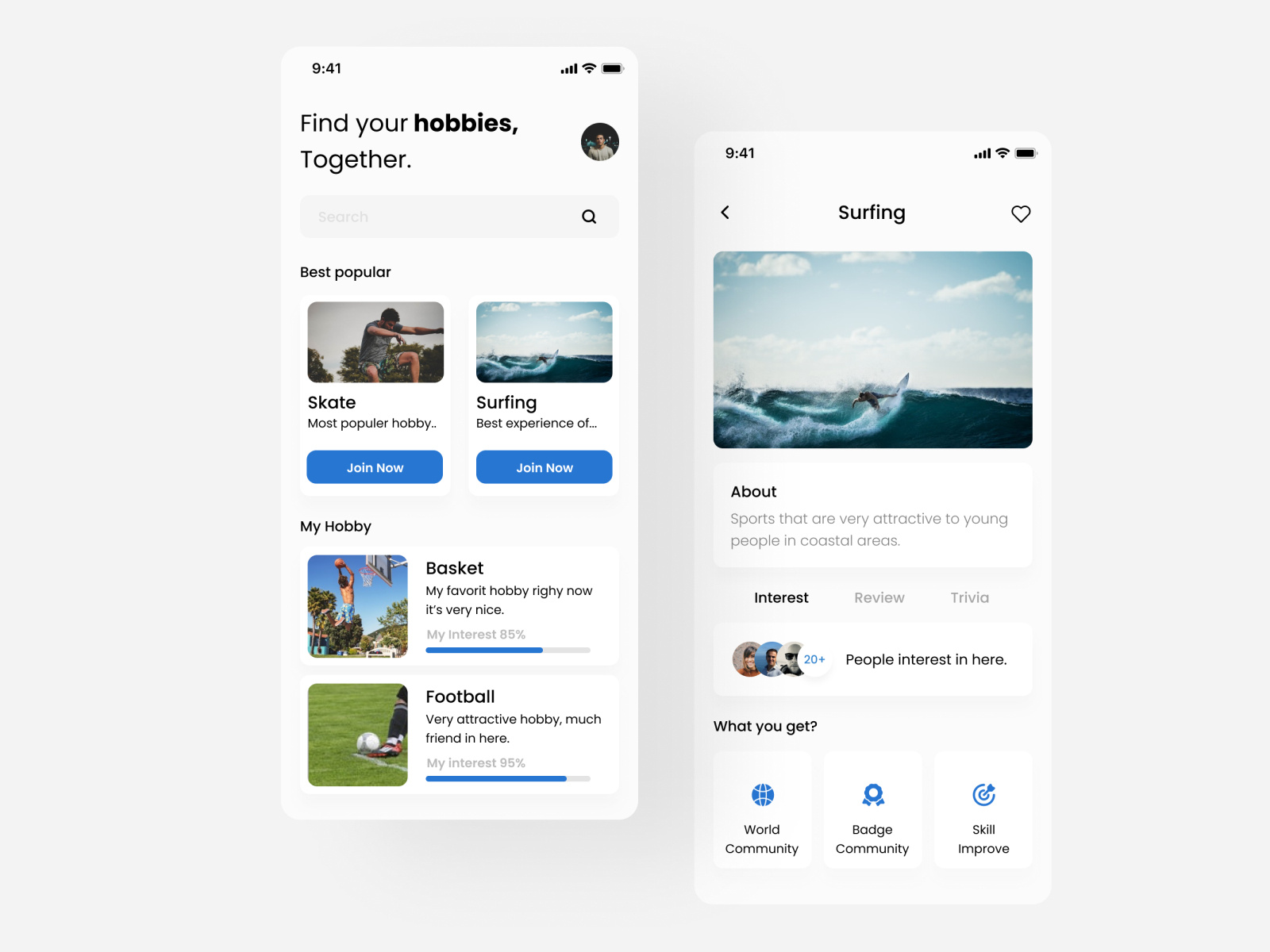 Dribbble - Dribbble - Hobby Apps.jpg by Luky Erdiand 🦖