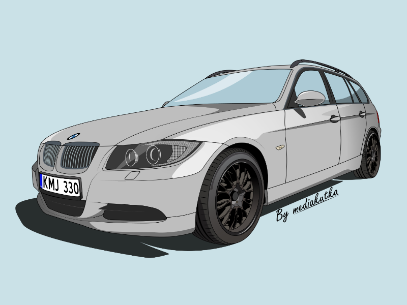 BMW E91 Illustration by Dominykas Kutka on Dribbble