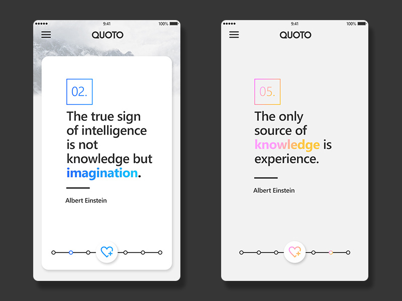 Quoto ui variations by Craig Johnson on Dribbble