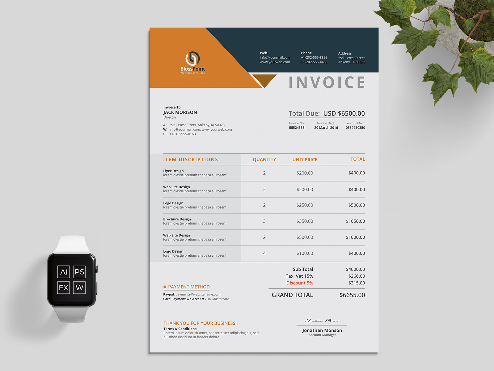 Invoice by Creative Zoom on Dribbble