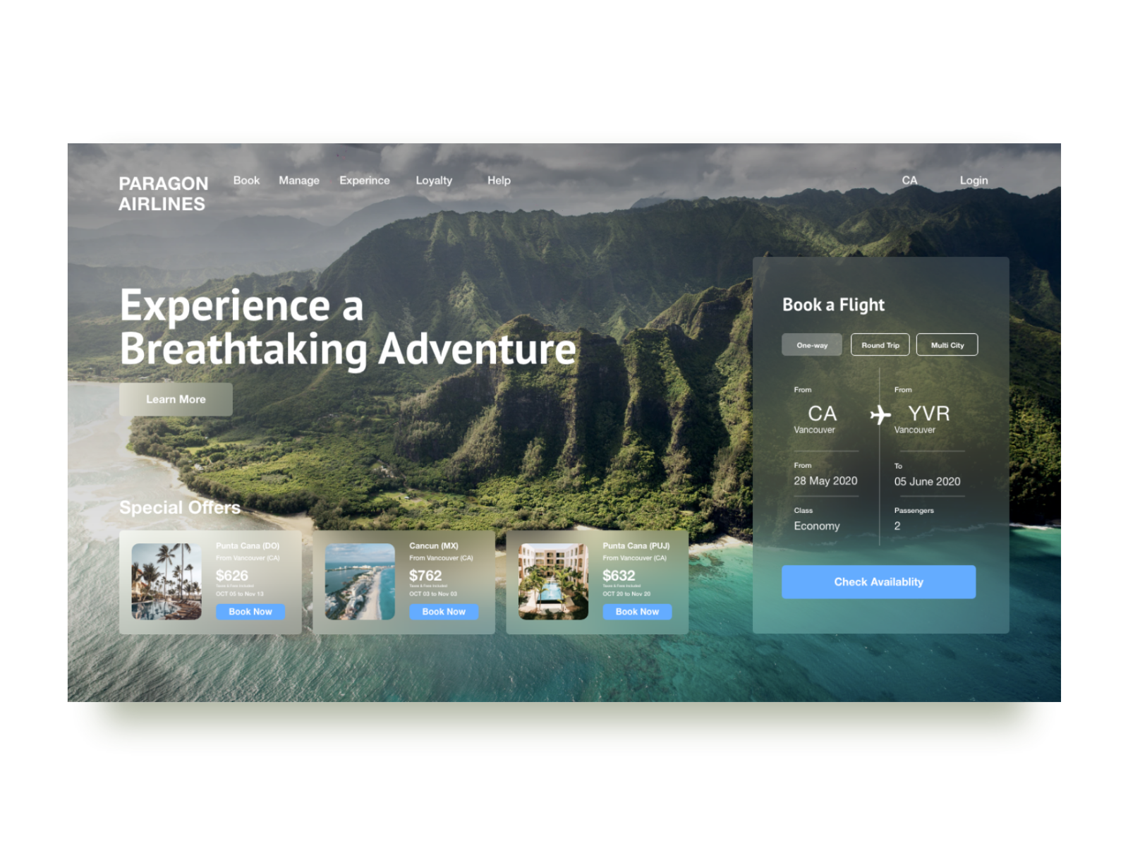 Flight Booking Page by Dhanika Amarasekera on Dribbble