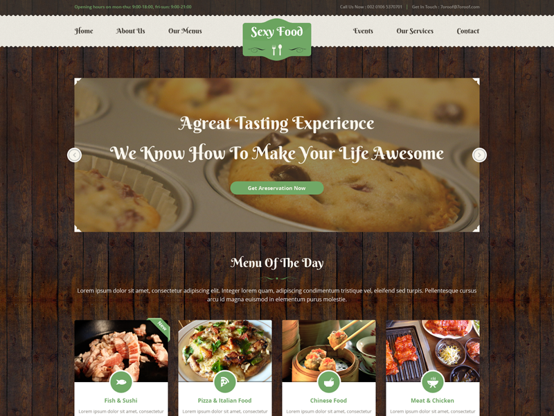 Sexy Food - Food & Restaurant PSD Template by Mahmoud Baghagho on Dribbble