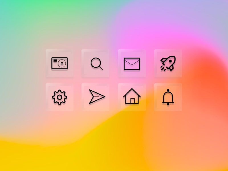Icon glass effect by hikitan on Dribbble