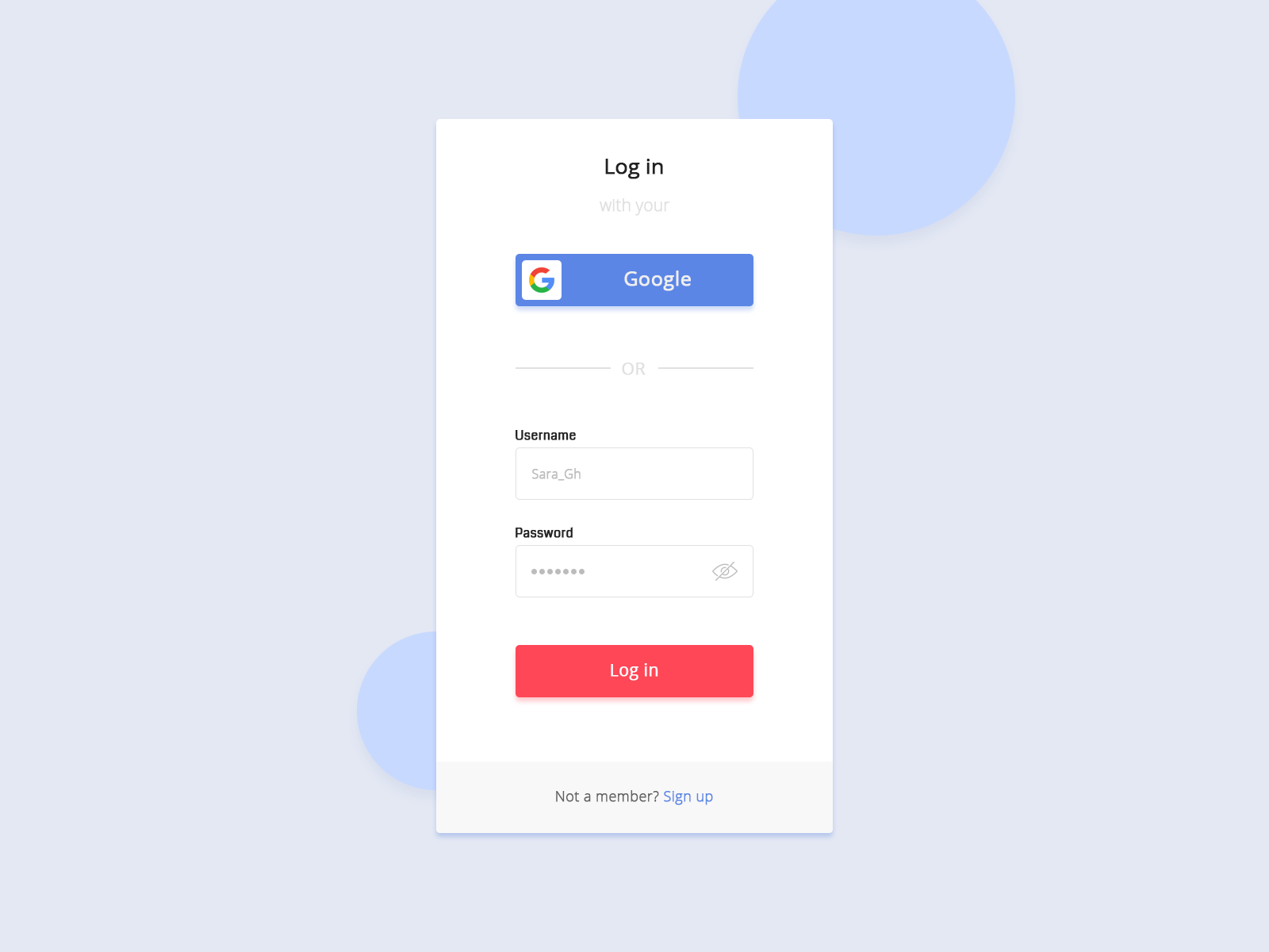 Application login page by Sara Gharehjanloo on Dribbble