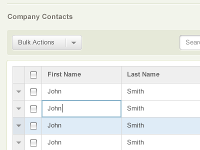 UI - Editable Contacts Table by Kristy Stetson on Dribbble