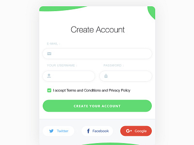 DailyUI#001 Create Account by Erfan on Dribbble