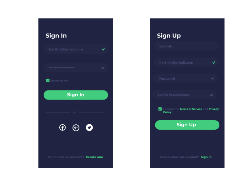 Mobile Onboarding - Dark Mode by Karthik Sivacharan on Dribbble