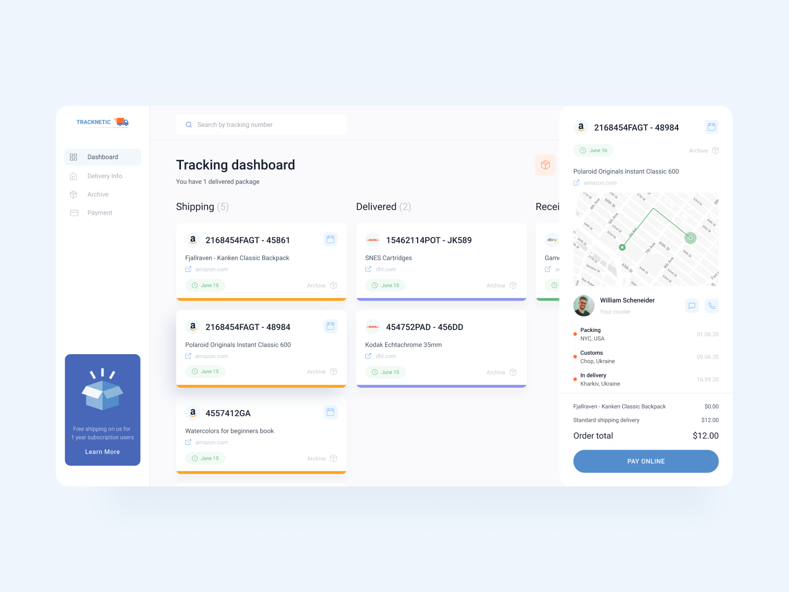 Tracknet - desktop dashboard concept by Dasha Shyf on Dribbble