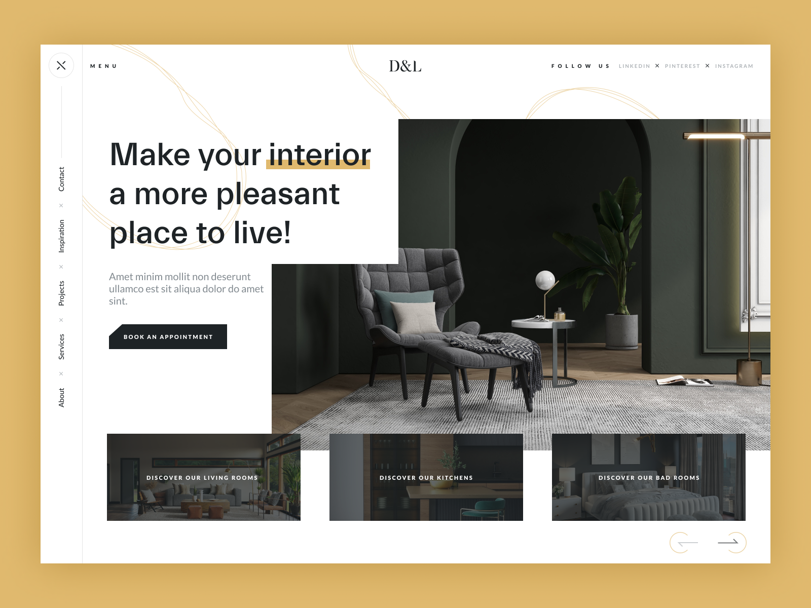 Interior Design Landing Page by youssef koulouch on Dribbble