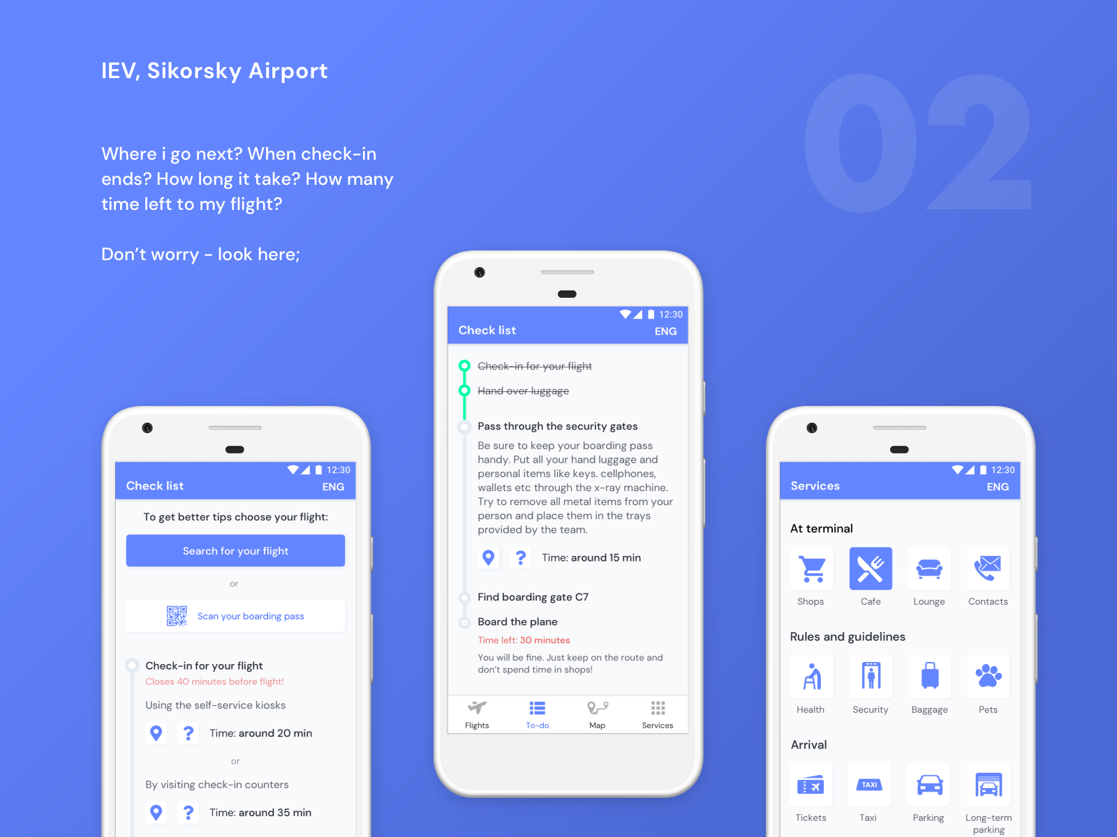 Flights Check List & Services - UI Design by SPLIT Design Team for SPLIT Development, LLC on ...