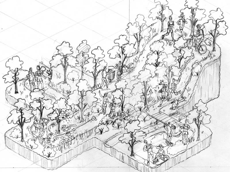 Trail Running - Pencil Rough - Runner's World Illustration by Rod Hunt ...