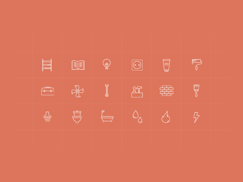 Building icon set by Monia Huet on Dribbble