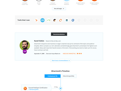 Inbound.org New Profile Page by Ciprian Gavriliu on Dribbble
