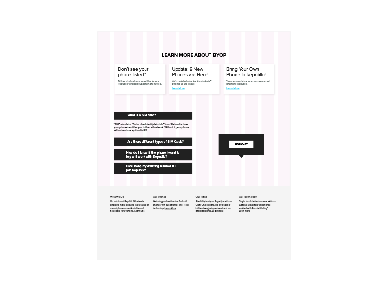 In-Page FAQ Wireframe 3 by Chelsea Brown for Republic Wireless Design ...