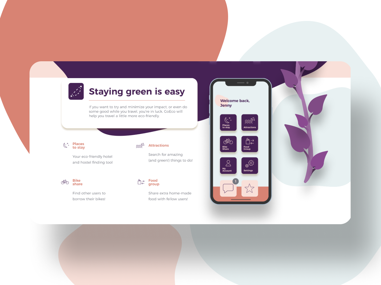 Eco-friendly travelling app and mobile mock up UI by Kathryn Seager on ...