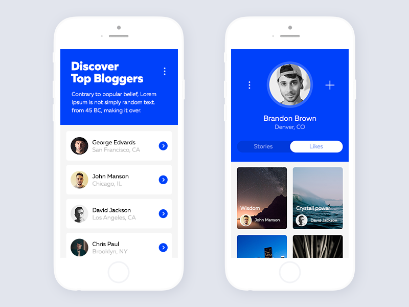 App for bloggers by Robert Karnovski on Dribbble