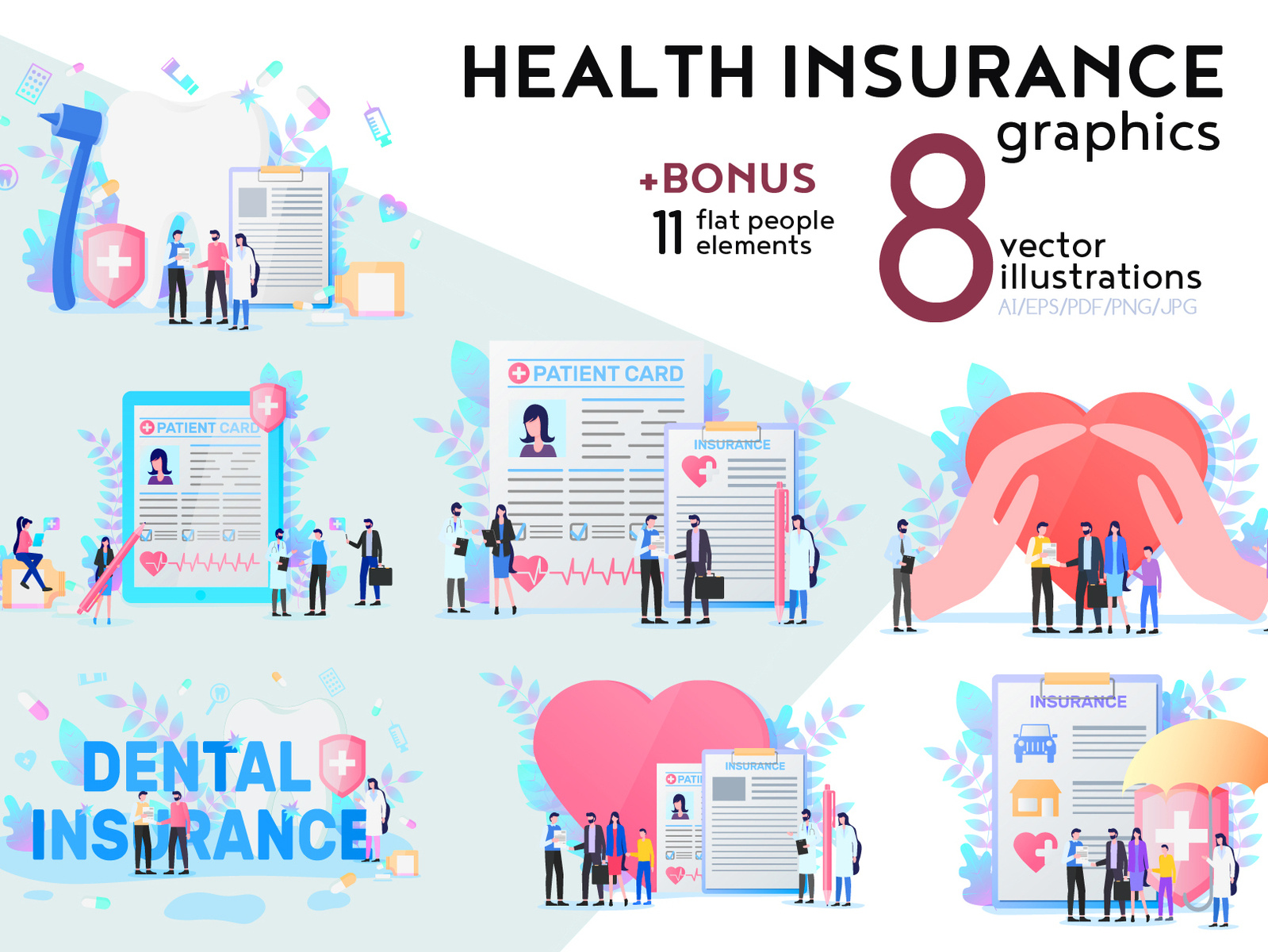 Health Insurance Flat Collection by Tera Luiza on Dribbble