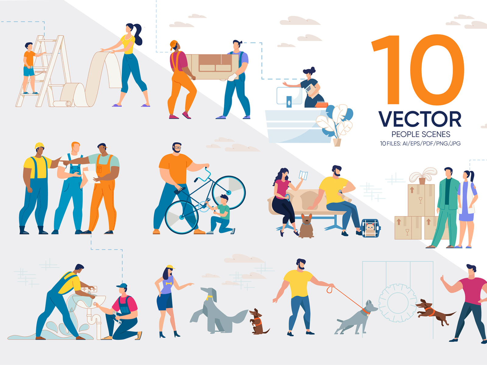 People Scenes Flat Collection by Tera Luiza on Dribbble