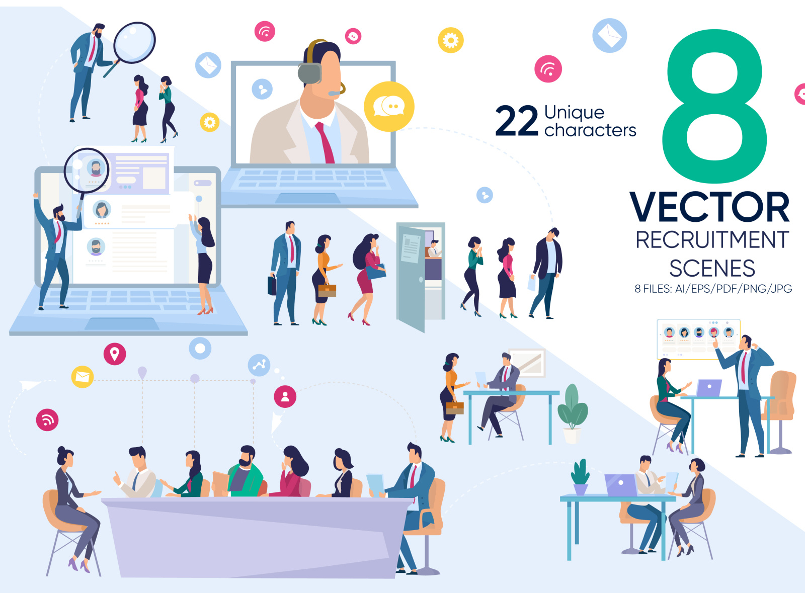 Recruitment Vector Scenes by Tera Luiza on Dribbble
