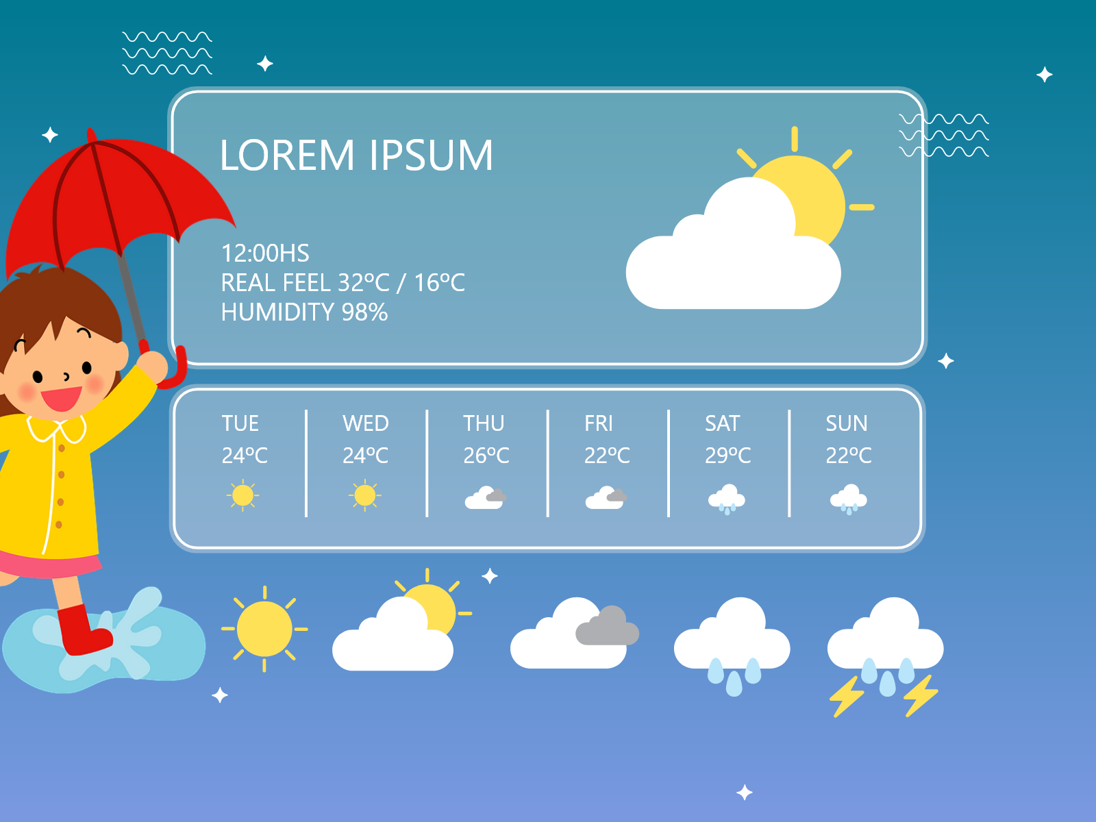 HELLO RAINY WEEKEND! by ConsoleBit Technologies on Dribbble